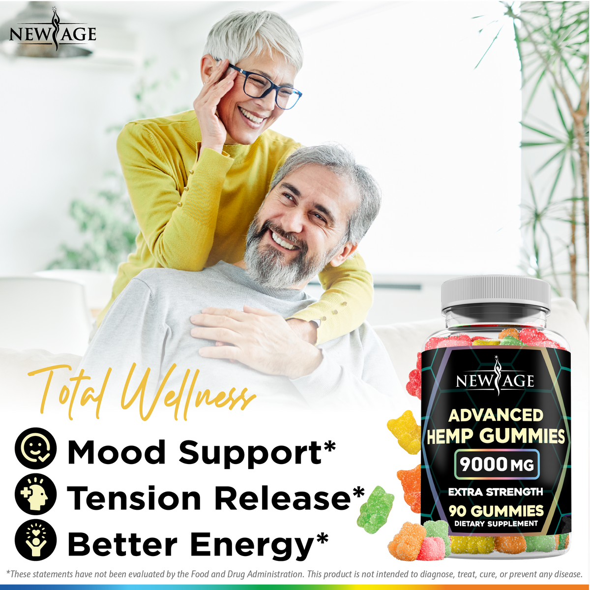 (1-PACK) HEMP GUMMIES - 9000 MG - 90 CT – NewAgeNaturals
